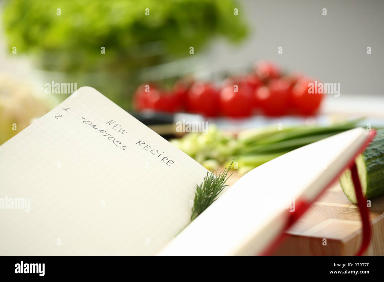 An open book of recipes on background Stock Photo - Alamy