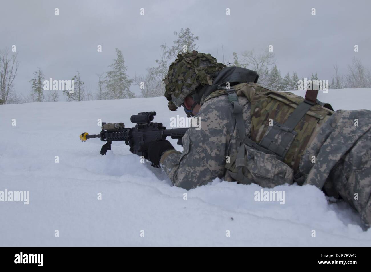 A Soldier with Charlie Troop, 1st Squadron, 172nd Cavalry Regiment ...