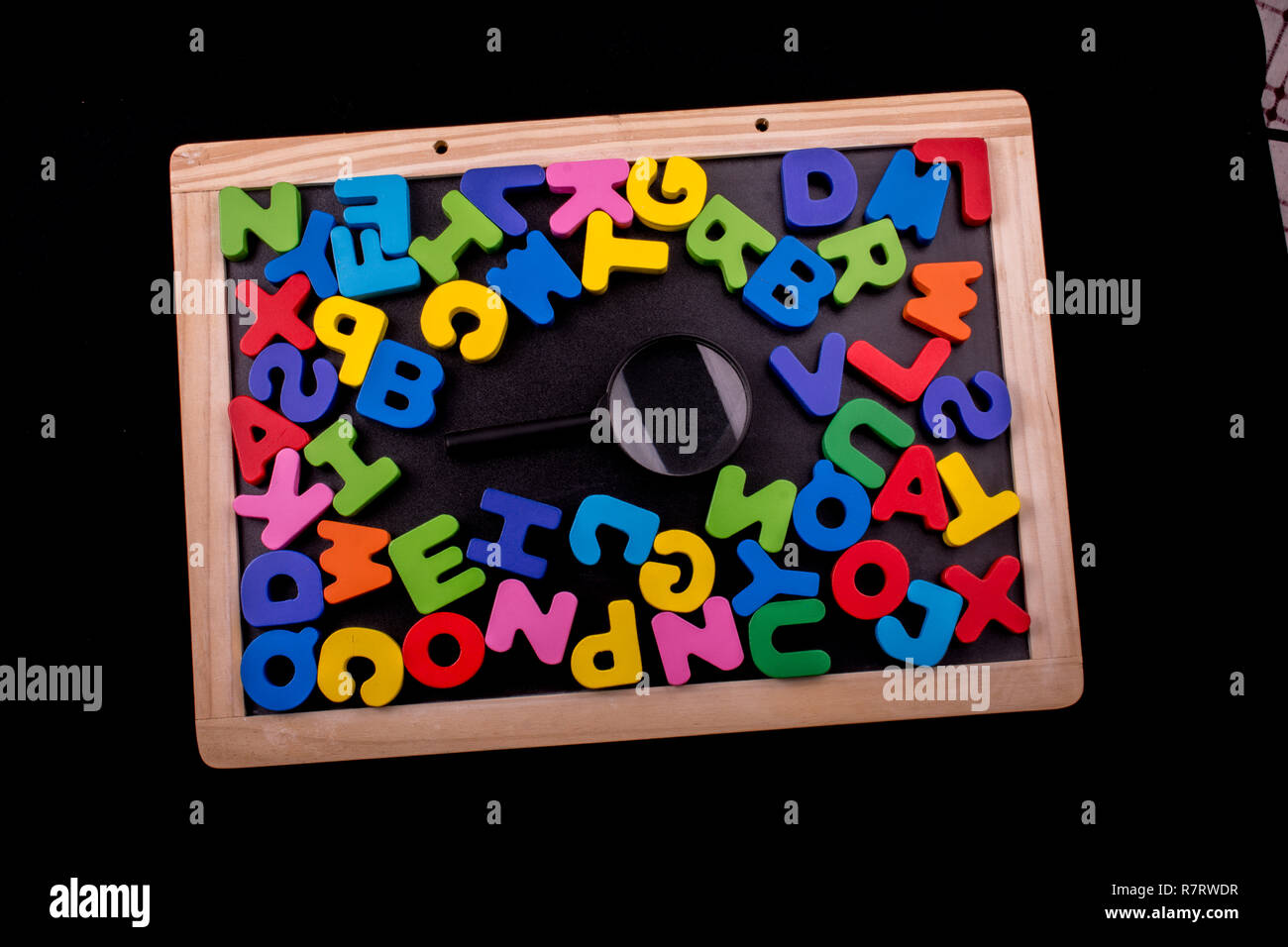 Colorful Letters of Alphabet made of wood Stock Photo - Alamy