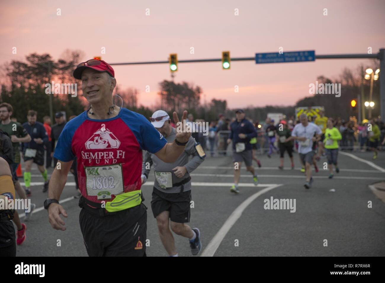 Jeremy Radosh poses for a photo during the start of the Marine Corps ...