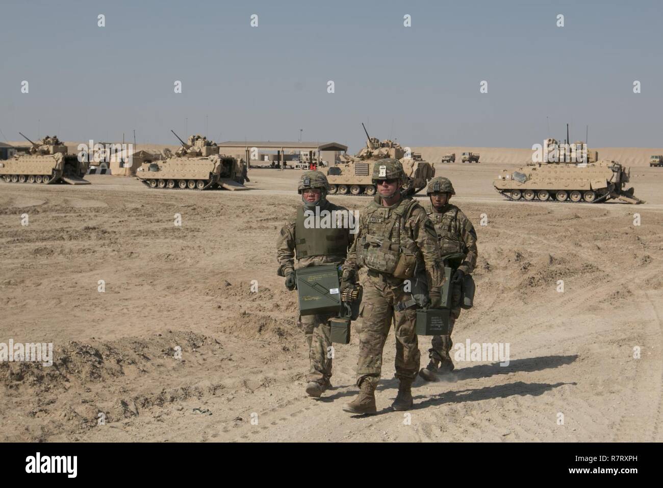 An M2A3 Bradley Fighting Vehicle crew from the 3rd Armored Brigade ...
