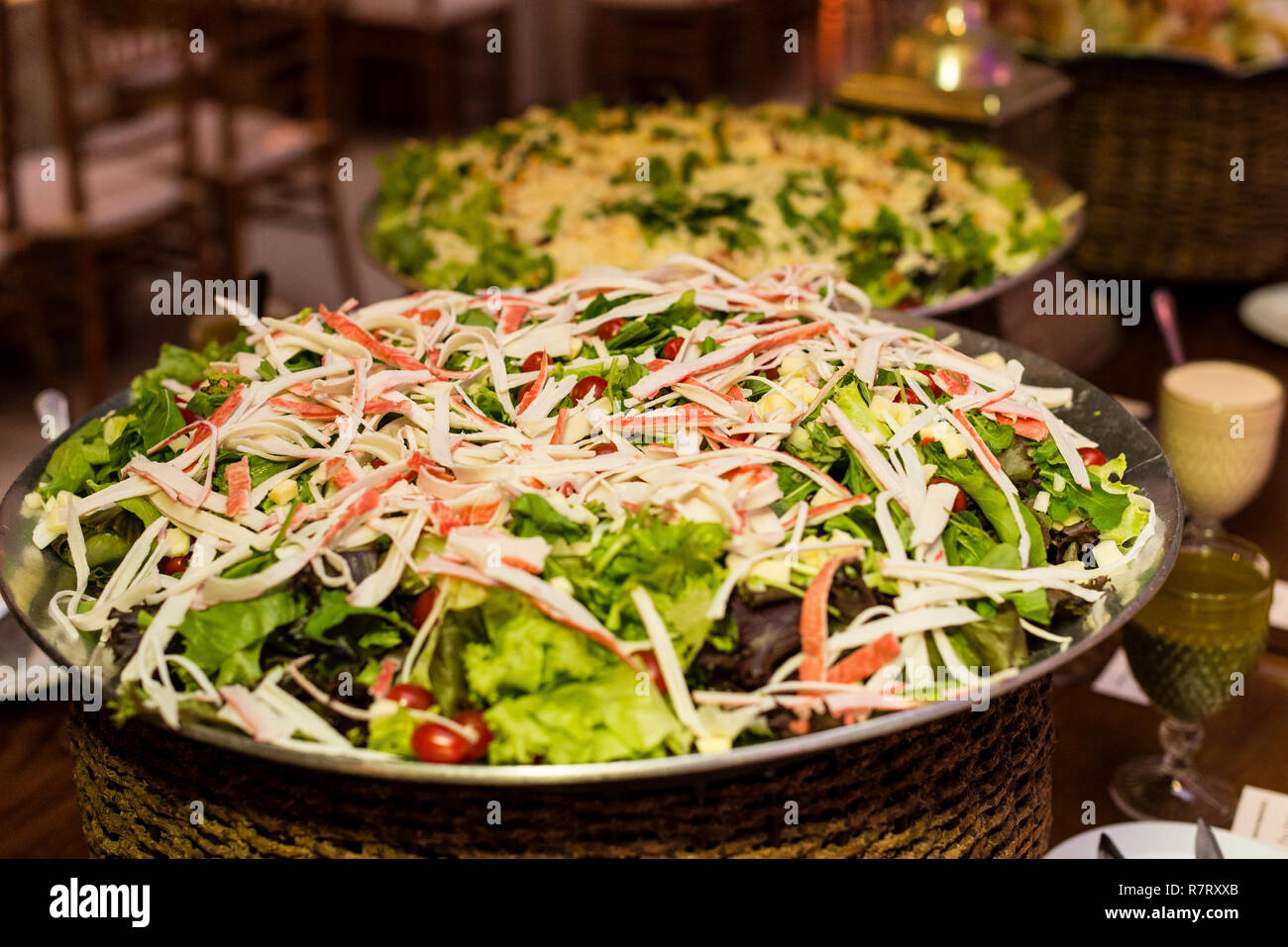 Salad bar in big event Stock Photo - Alamy