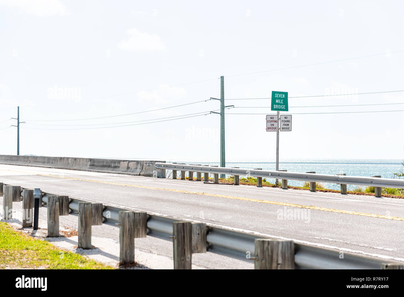 Florida Keys, overseas highway road, seven mile bridge in Atlantic ...