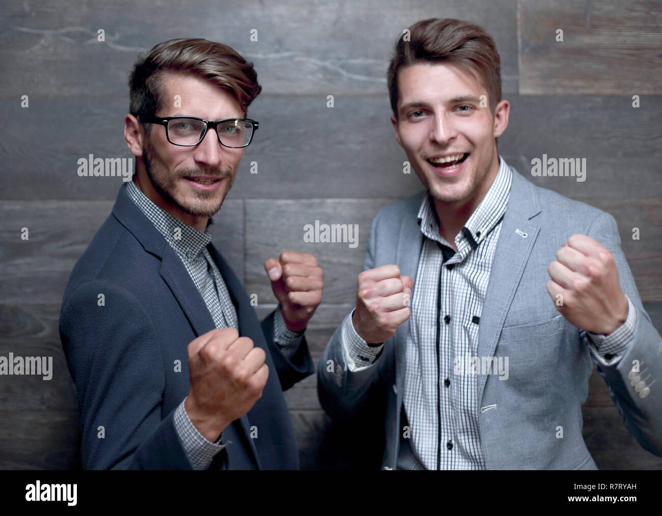 two happy entrepreneurs Stock Photo - Alamy