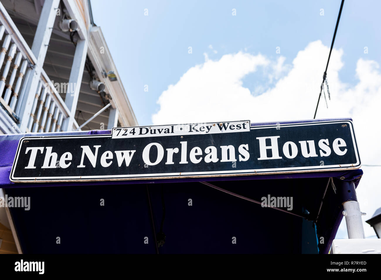 Key West, USA - May 1, 2018: Closeup of New Orleans style sign for ...