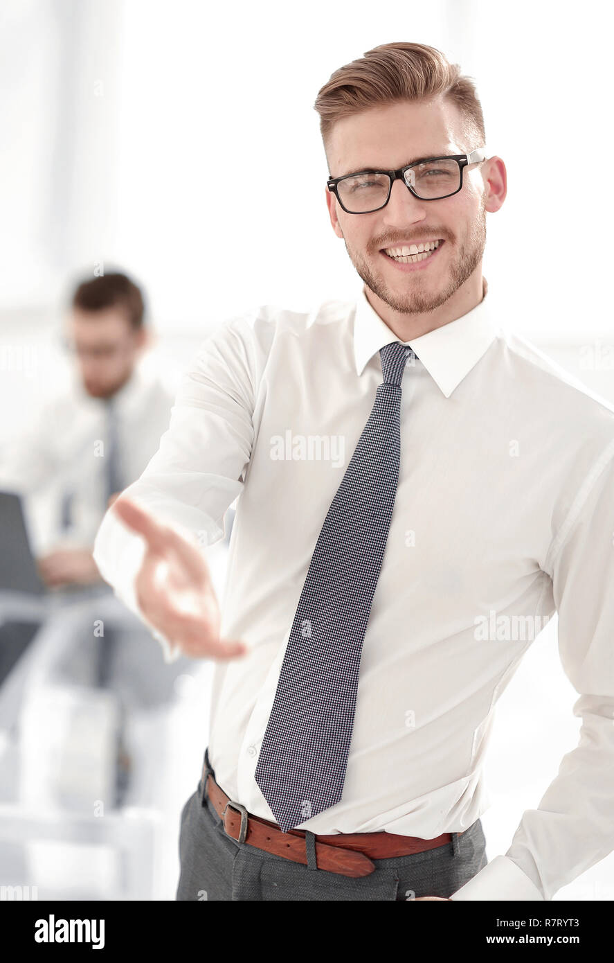 close up.business man holding out his hand for a handshake Stock Photo ...