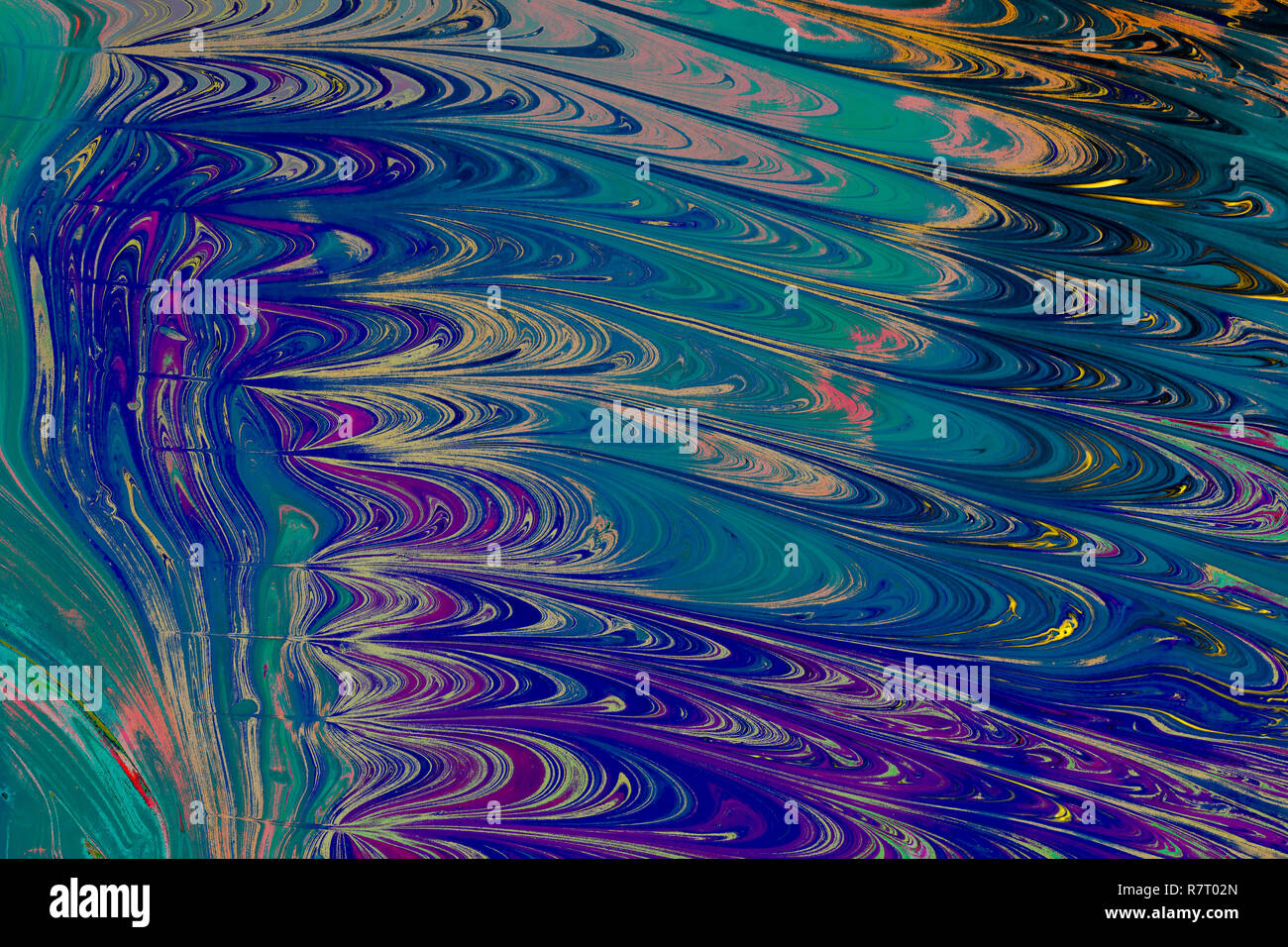 Traditional Ottoman Turkish marbling art patterns as abstract colorful ...