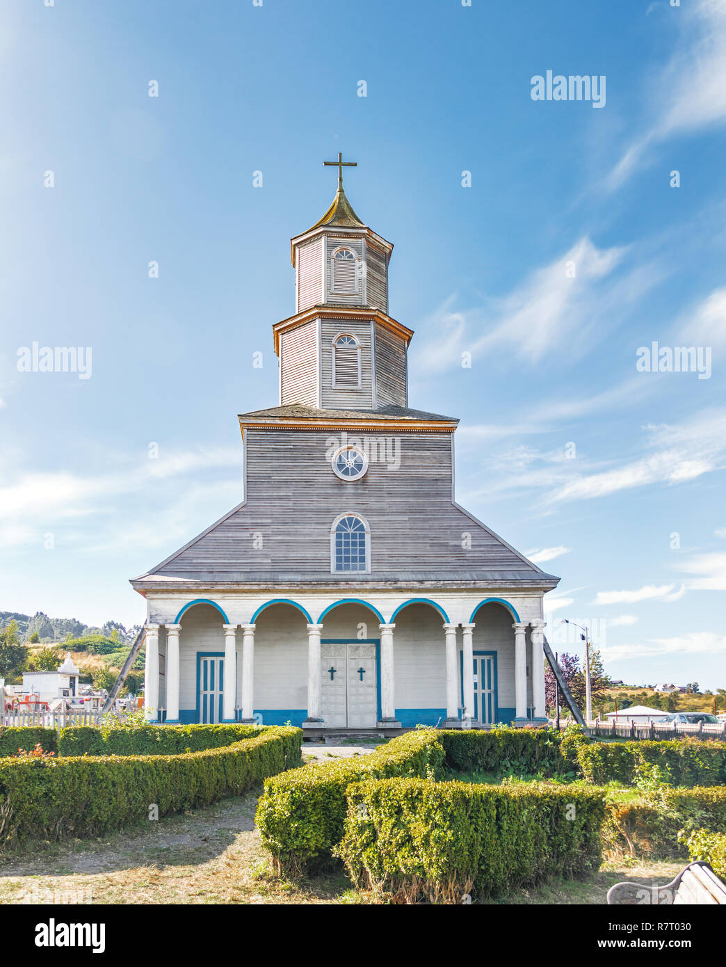 Nercon Church - Castro, Chiloe Island, Chile Stock Photo - Alamy