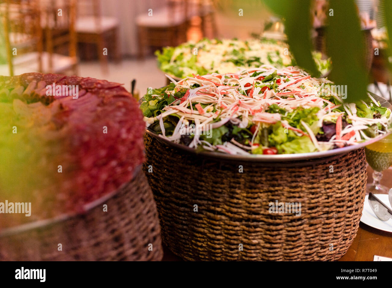 Salad bar in big event Stock Photo - Alamy