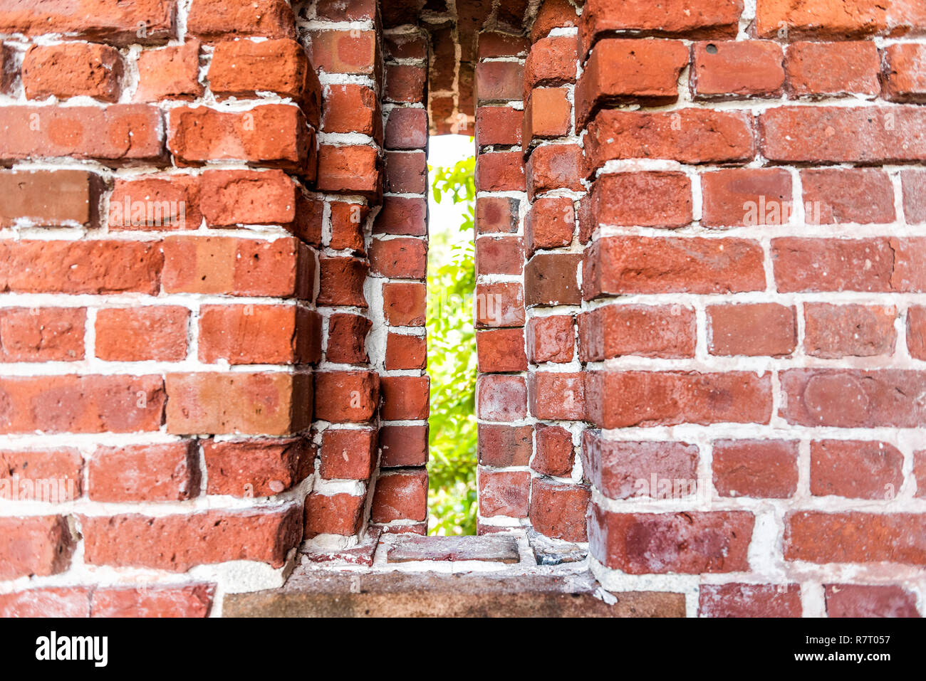 Key West, USA Brick abstract background fortress fort with window ...