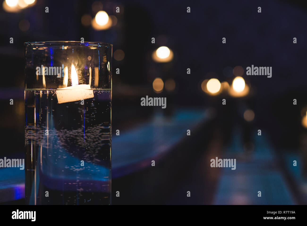 Lighted ladder with candles Stock Photo - Alamy