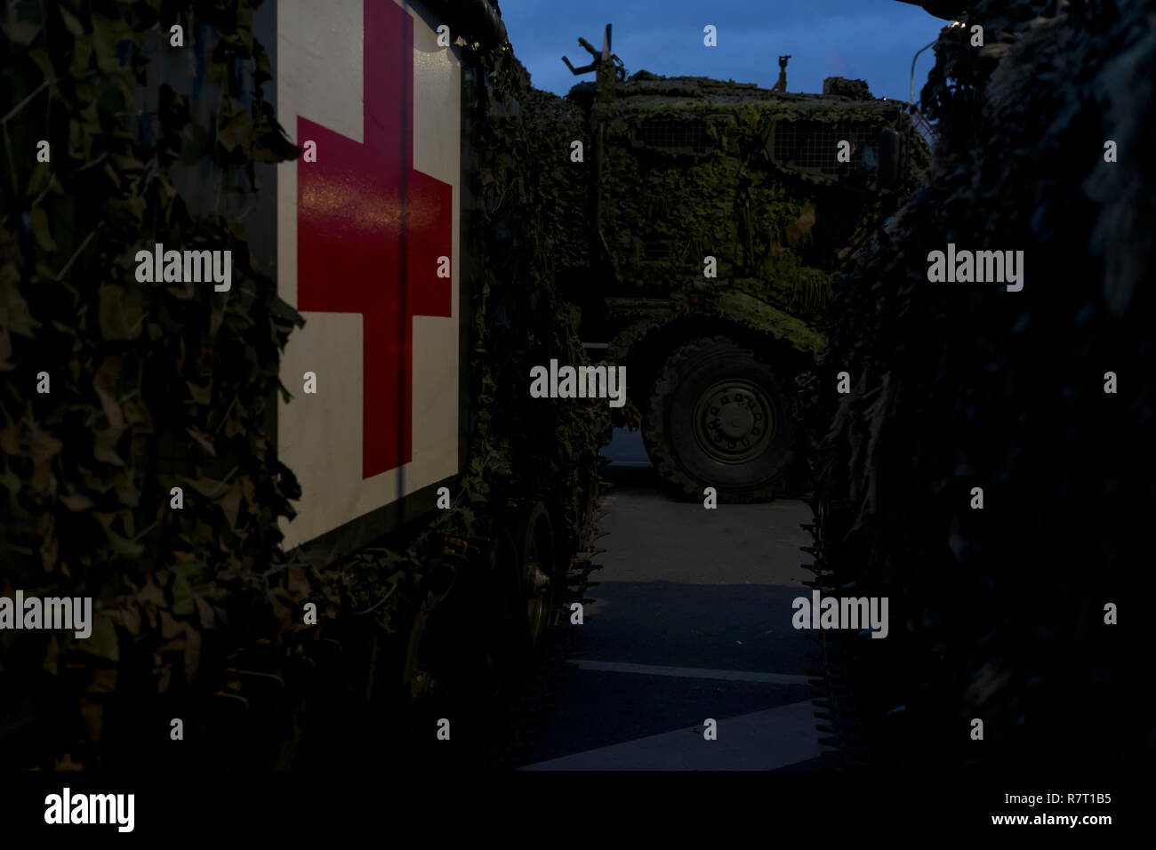 Medical symbol on military technology Stock Photo - Alamy