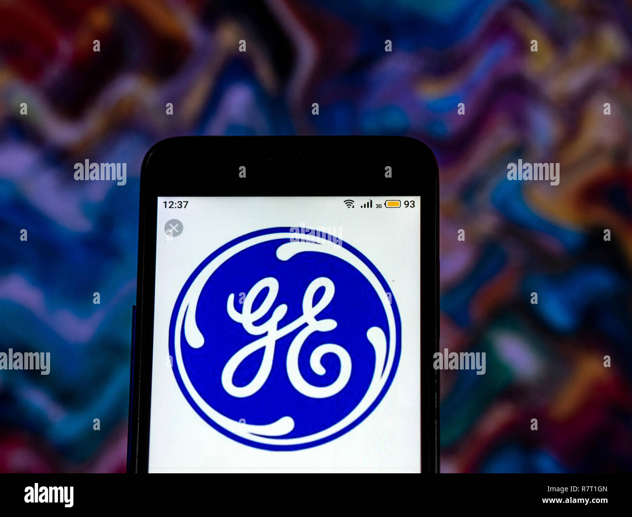 General Electric Multinational conglomerate company logo seen displayed ...