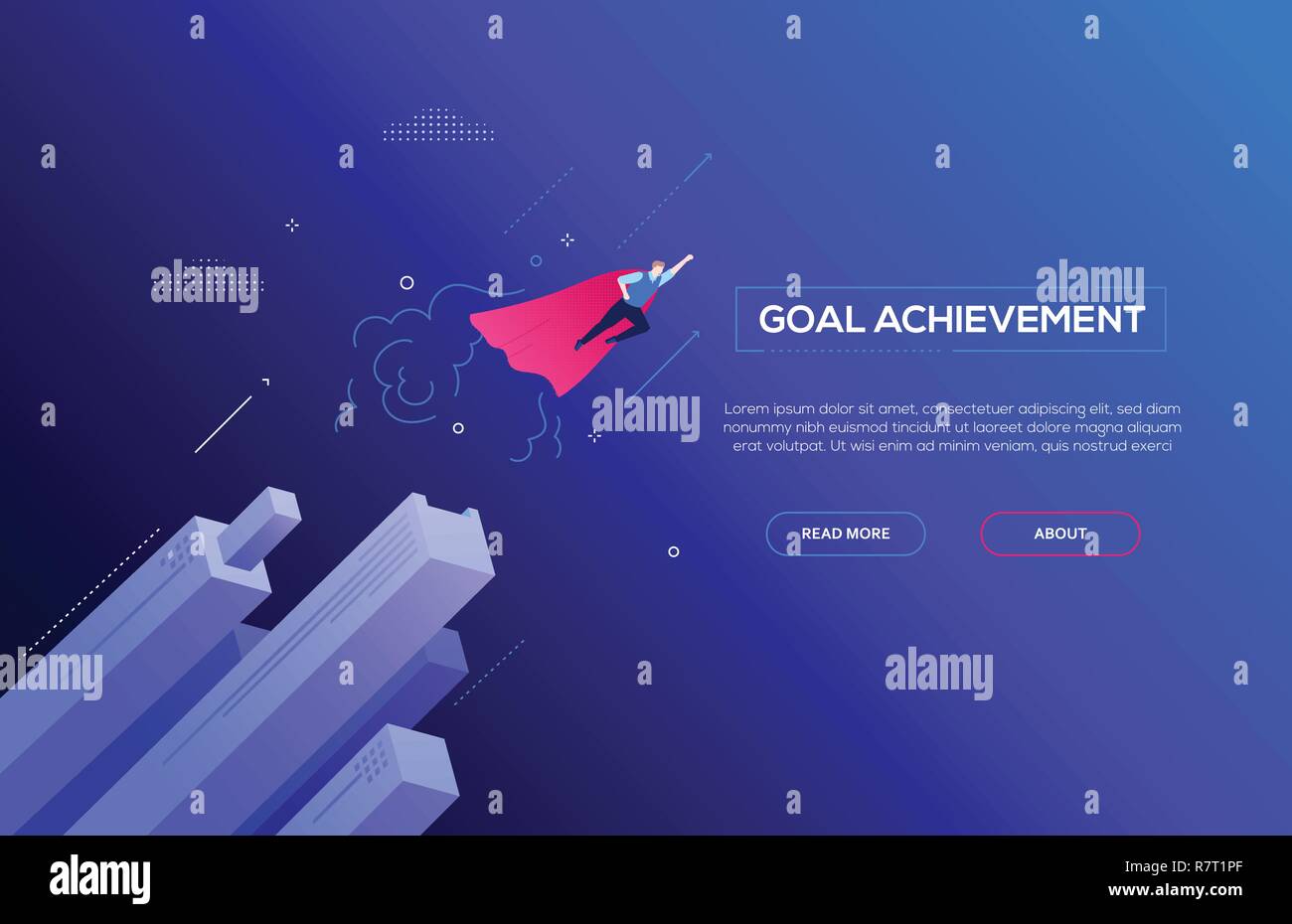Goal achievement - modern isometric vector web banner Stock Vector ... Goal achievement - modern isometric vector web banner Stock Vector ...
