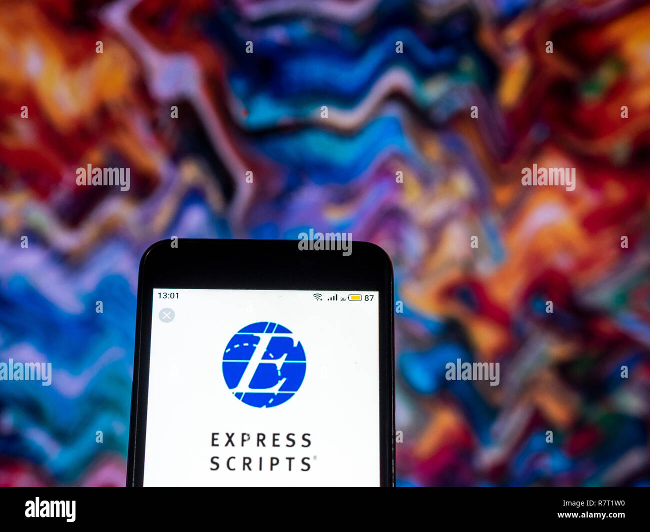 Express Scripts Company logo seen displayed on smart phone Stock Photo ...
