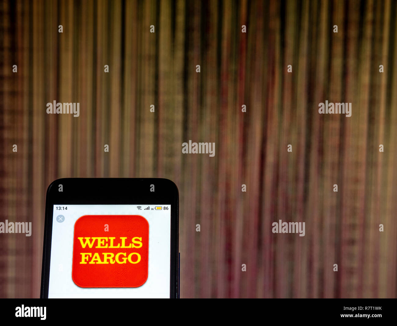 Wells Fargo Financial services company logo seen displayed on smart ...