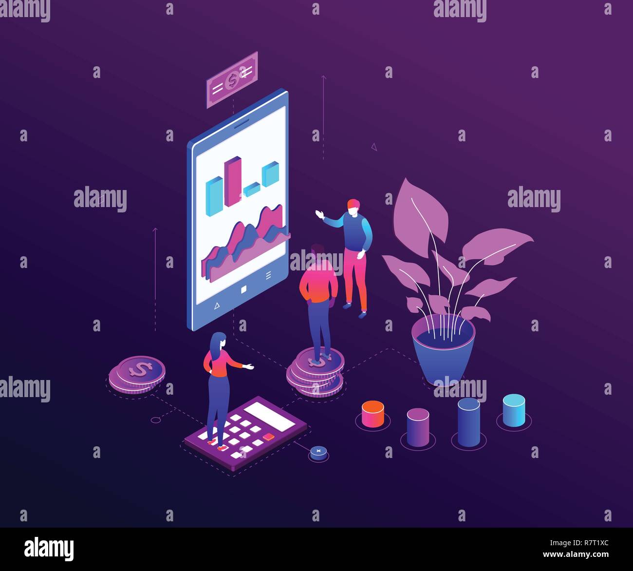 Financial advisor - modern colorful isometric vector illustration Stock ...