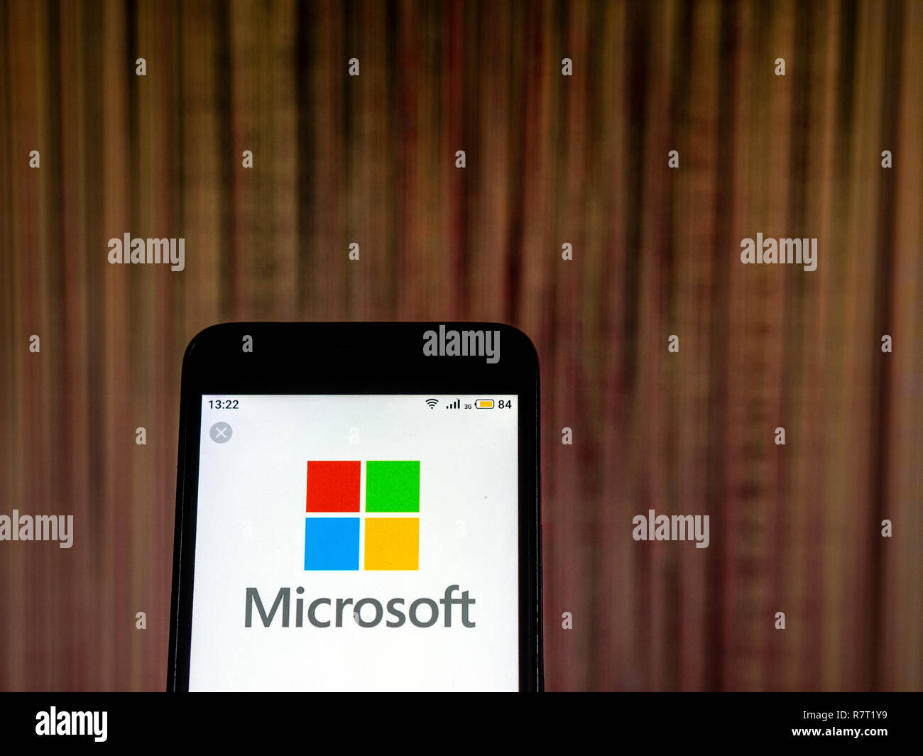 Microsoft Corporation Technology company logo seen displayed on smart ...