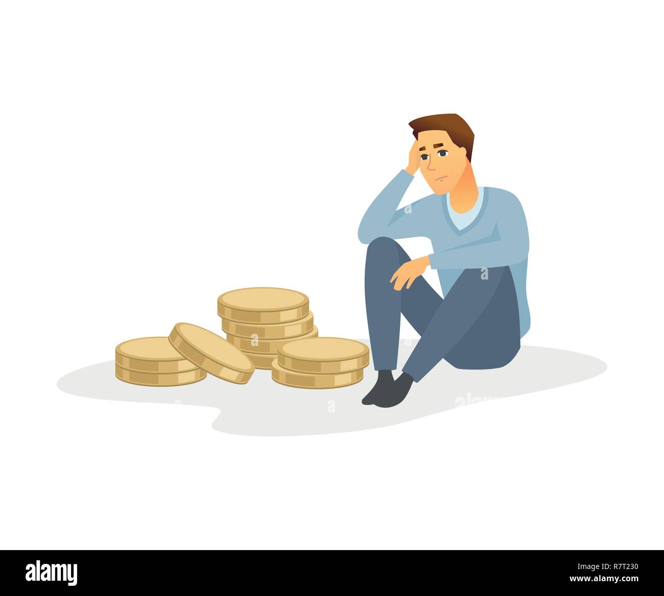 Financial crisis - modern cartoon people character illustration Stock ...