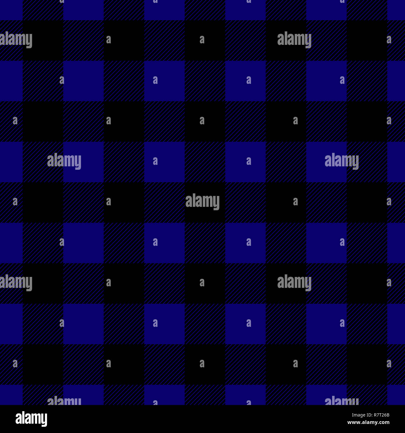Seamless plaid, lumberjack, check pattern black and blue. Design for ...