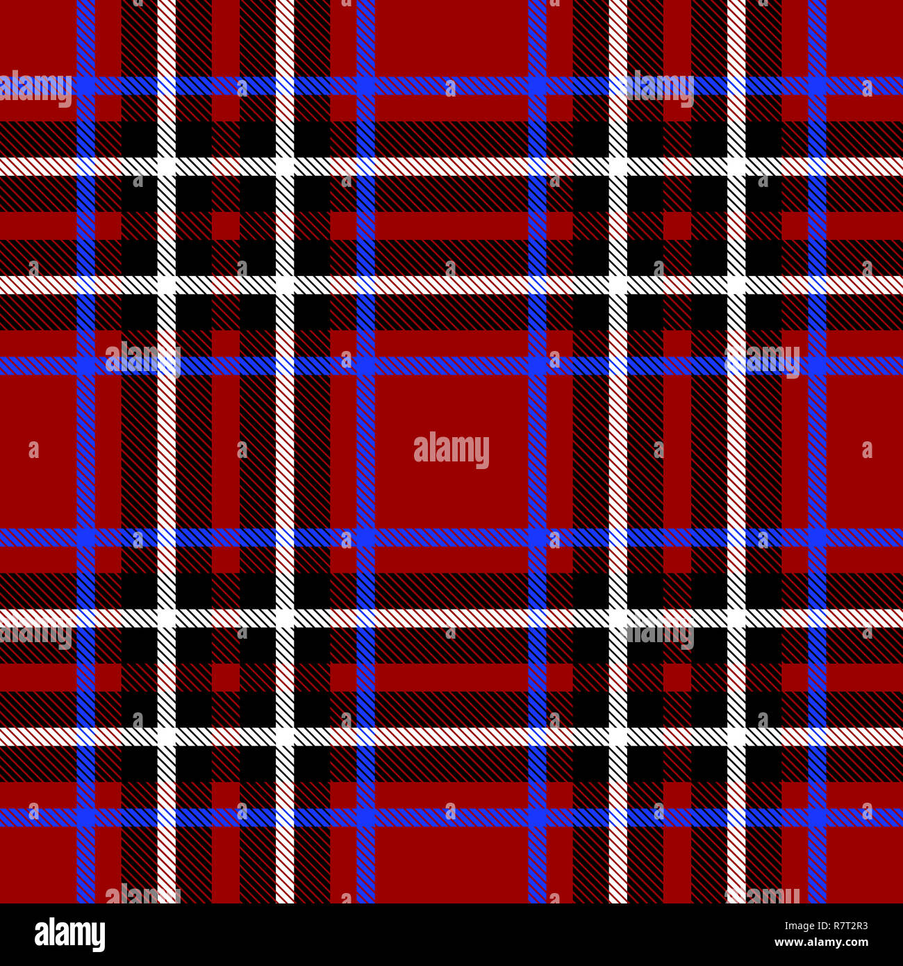 Seamless plaid, tartan, check pattern black, blue and red. Design for ...
