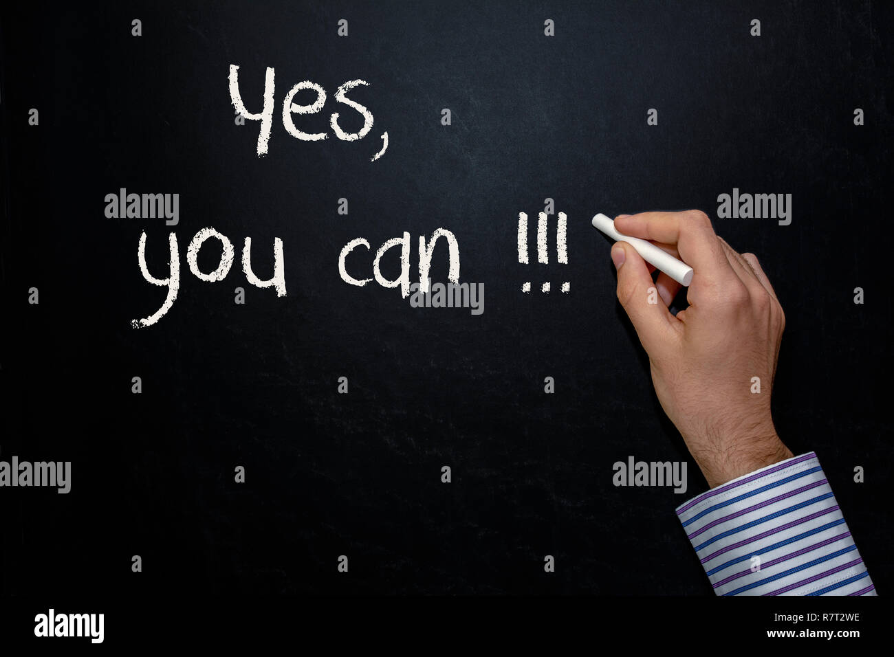 Yes written on a hand hi-res stock photography and images - Alamy