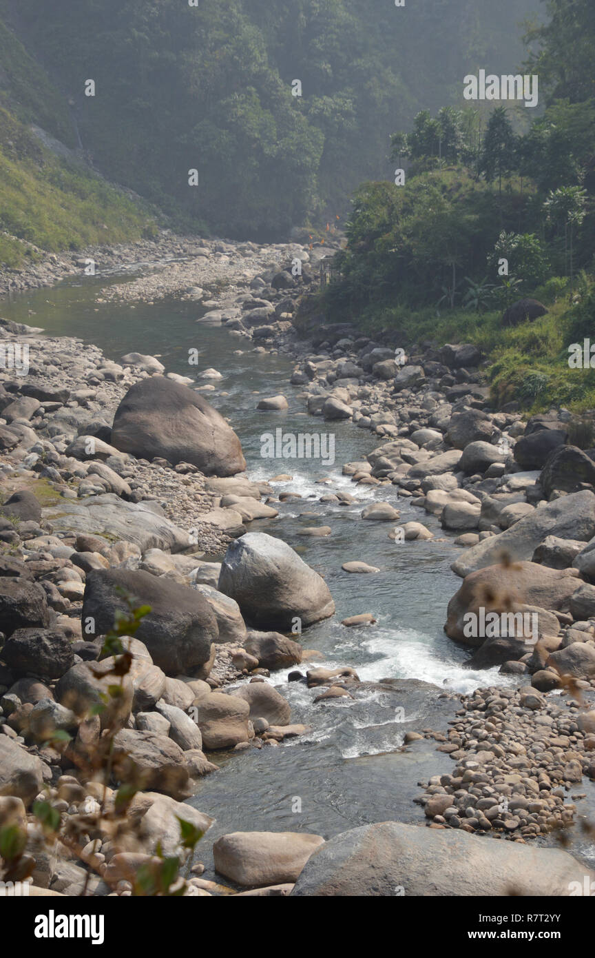 River Jaldhaka from Bindu road in Darjeeling district of West Bengal ...