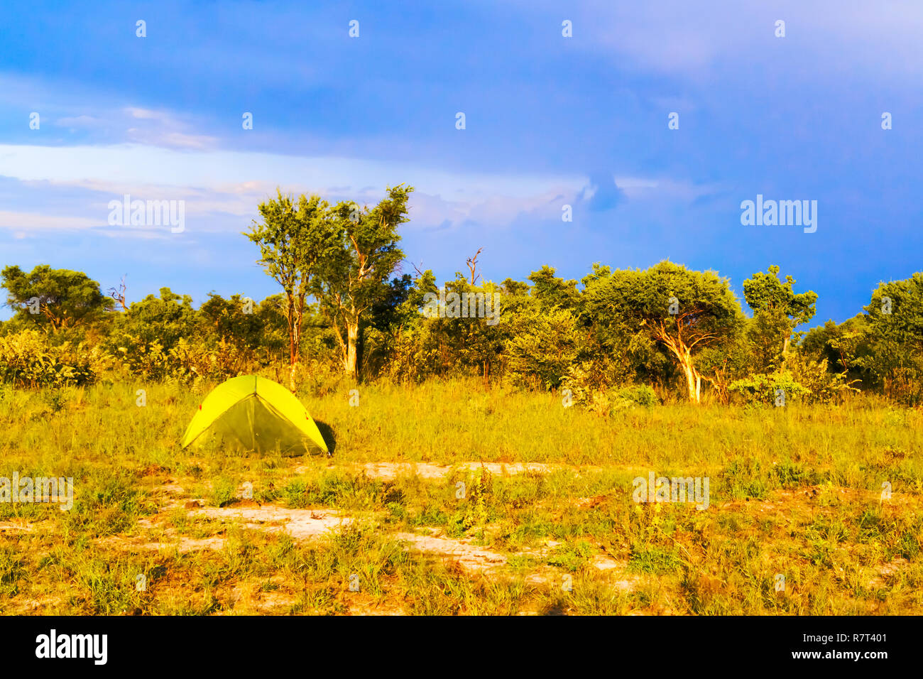Rainbow above campground hi-res stock photography and images - Alamy