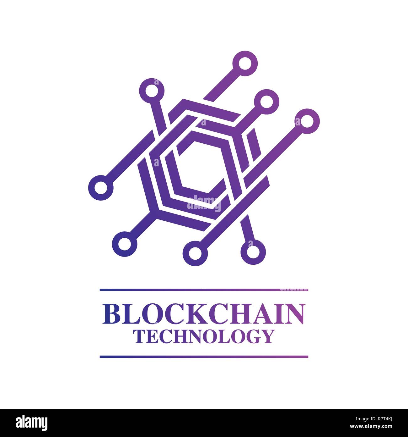 Blockchain technology logo template concept abstract geometric business ...
