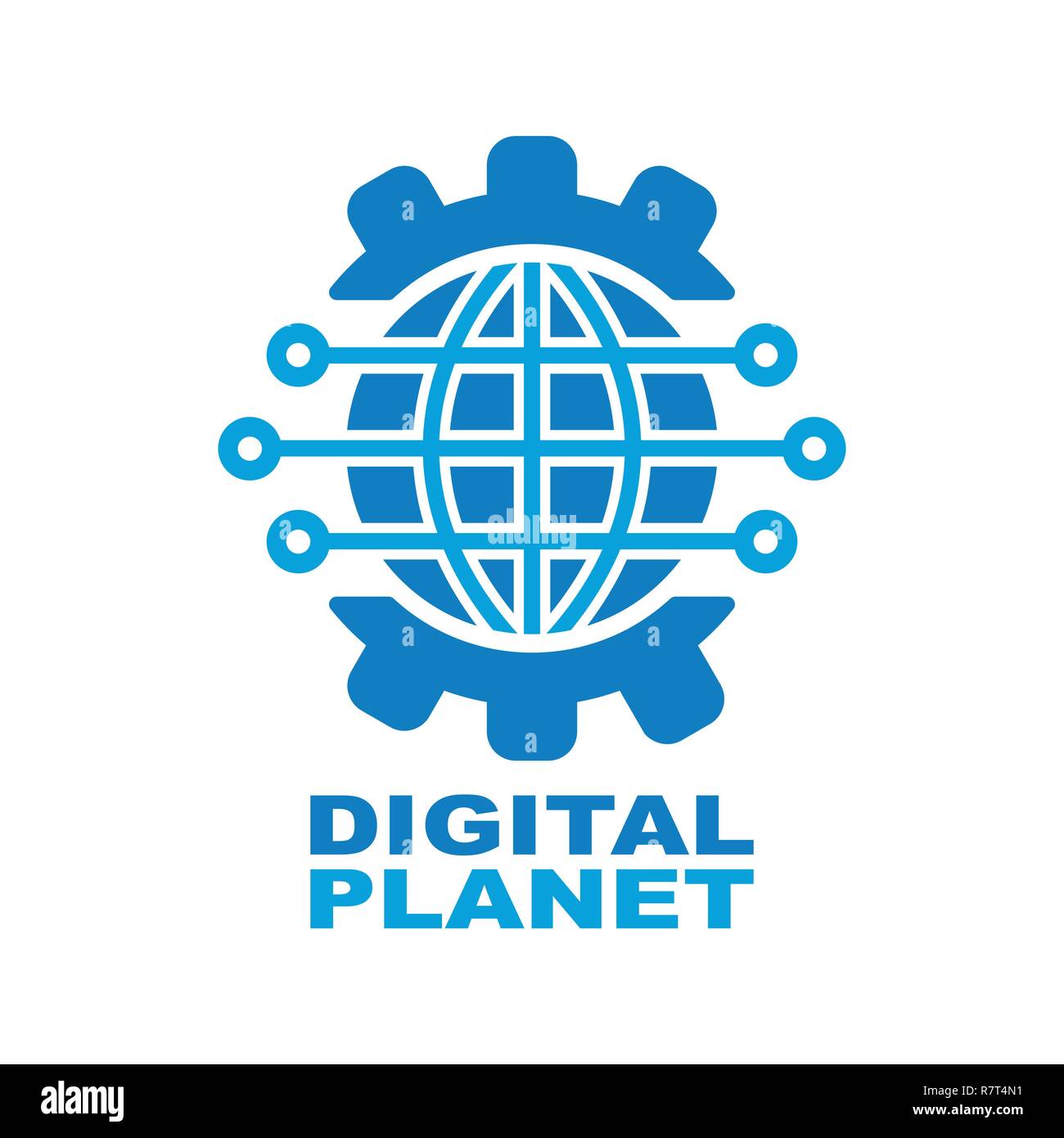 Digital planet global technology logo design template Stock Vector ...
