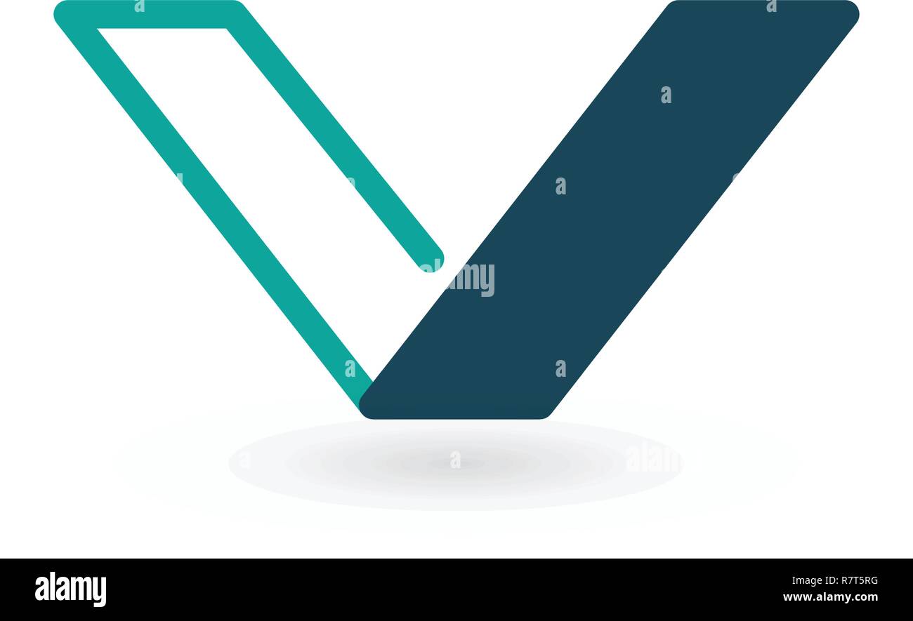 Letter V logo.Minimalist geometric lettering icon, vector illustration ...