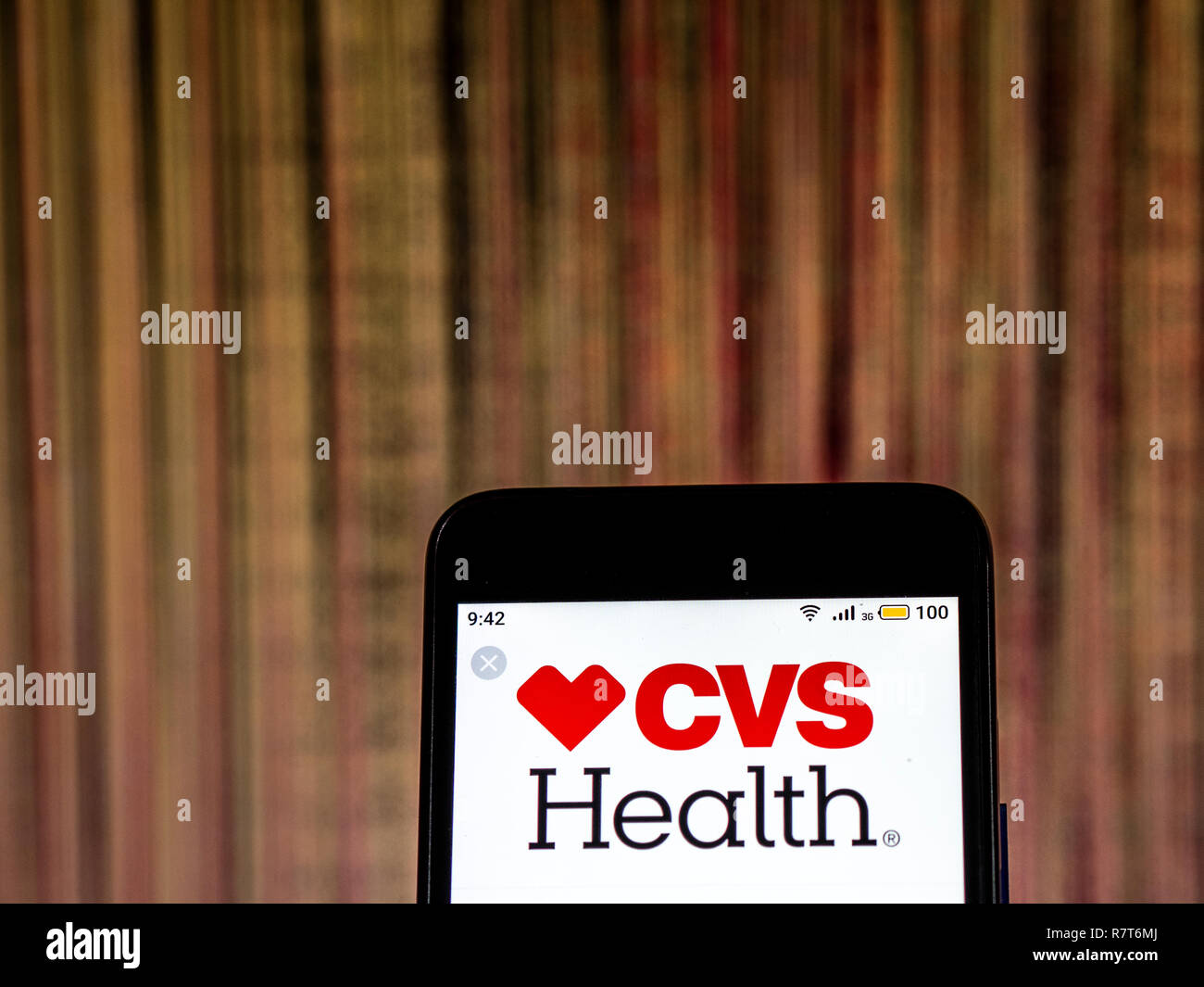 CVS Health Retail pharmacy company logo seen displayed on smart phone ...