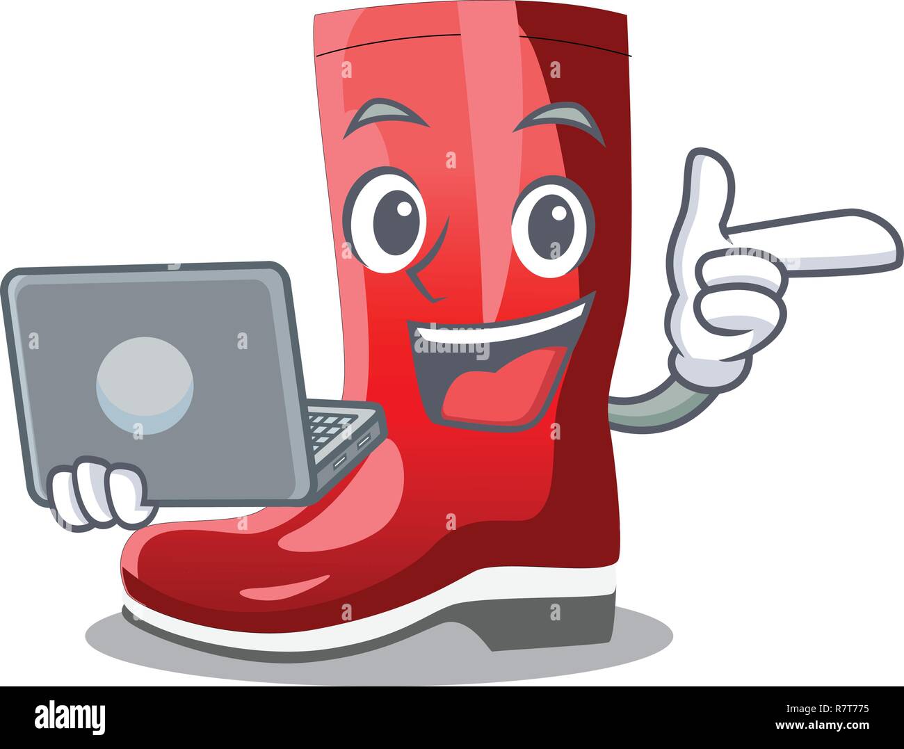 With laptop rubber boots in a agricultural cartoon Stock Vector Image ...