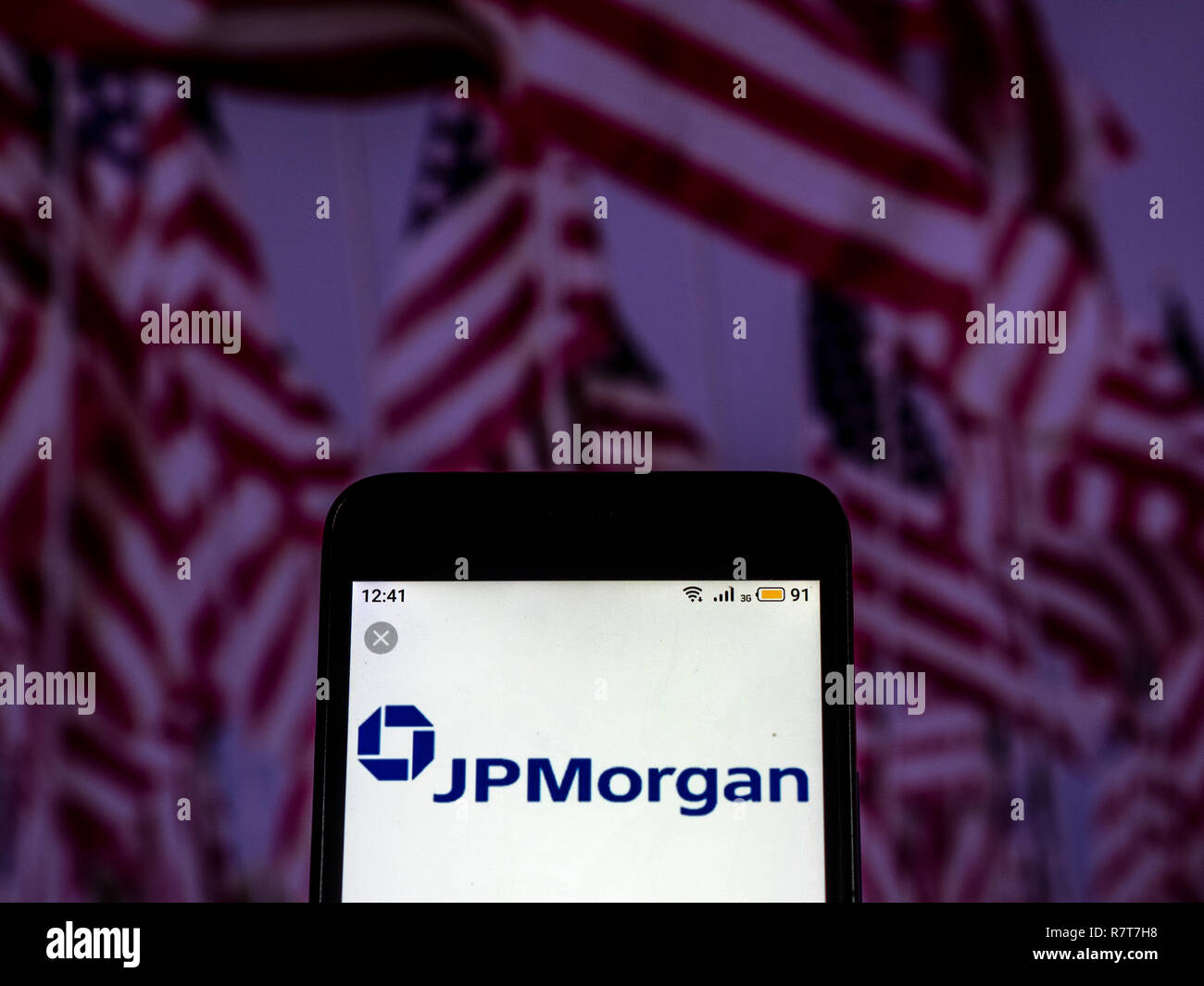 JPMorgan Chase Investment banking company logo seen displayed on smart ...