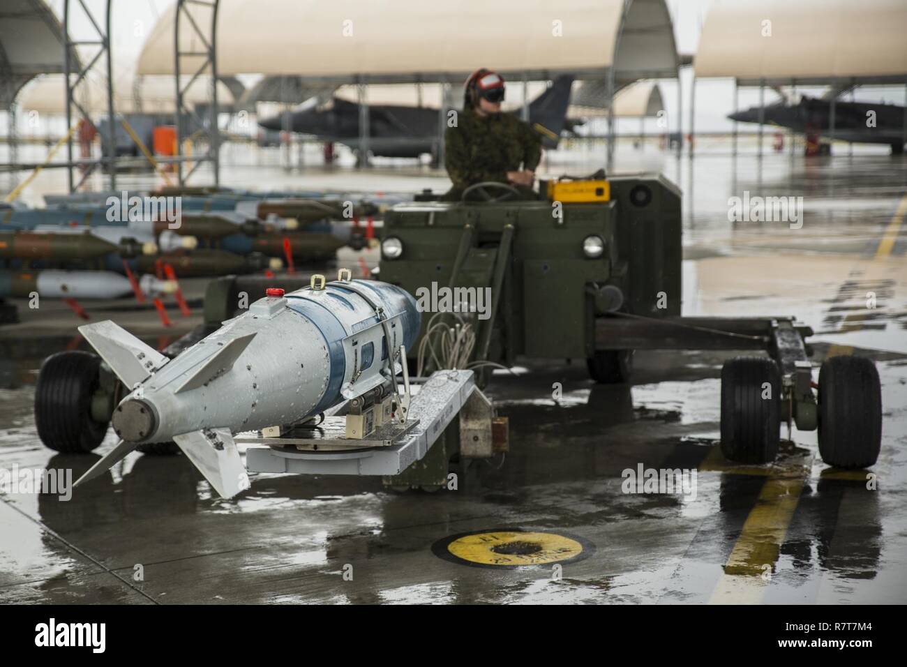 Ordnance sits on a loader during hot-reload training at Marine Corps ...