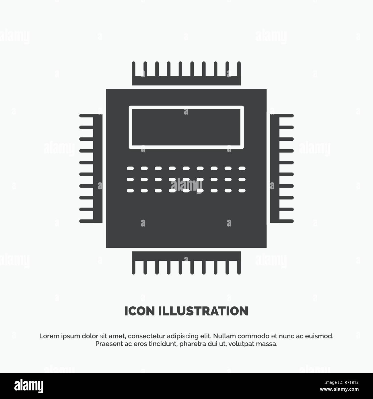 Processor Hardware Computer Pc Technology Icon Glyph Vector Gray Symbol For Ui And Ux