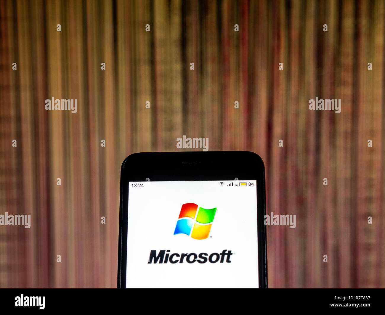 Microsoft Corporation Technology company logo seen displayed on smart ...