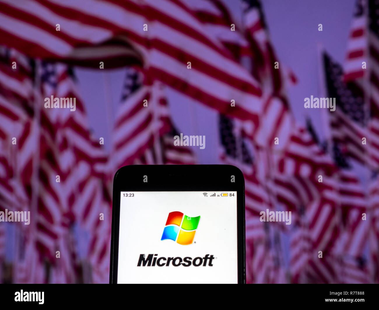 Microsoft Corporation Technology company logo seen displayed on smart ...