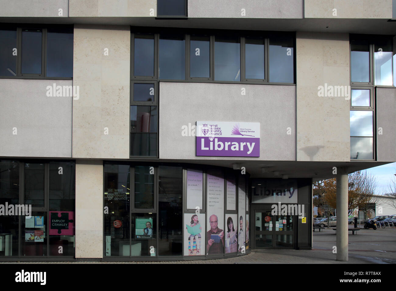 the central library in crawley town centre west sussex Stock Photo - Alamy