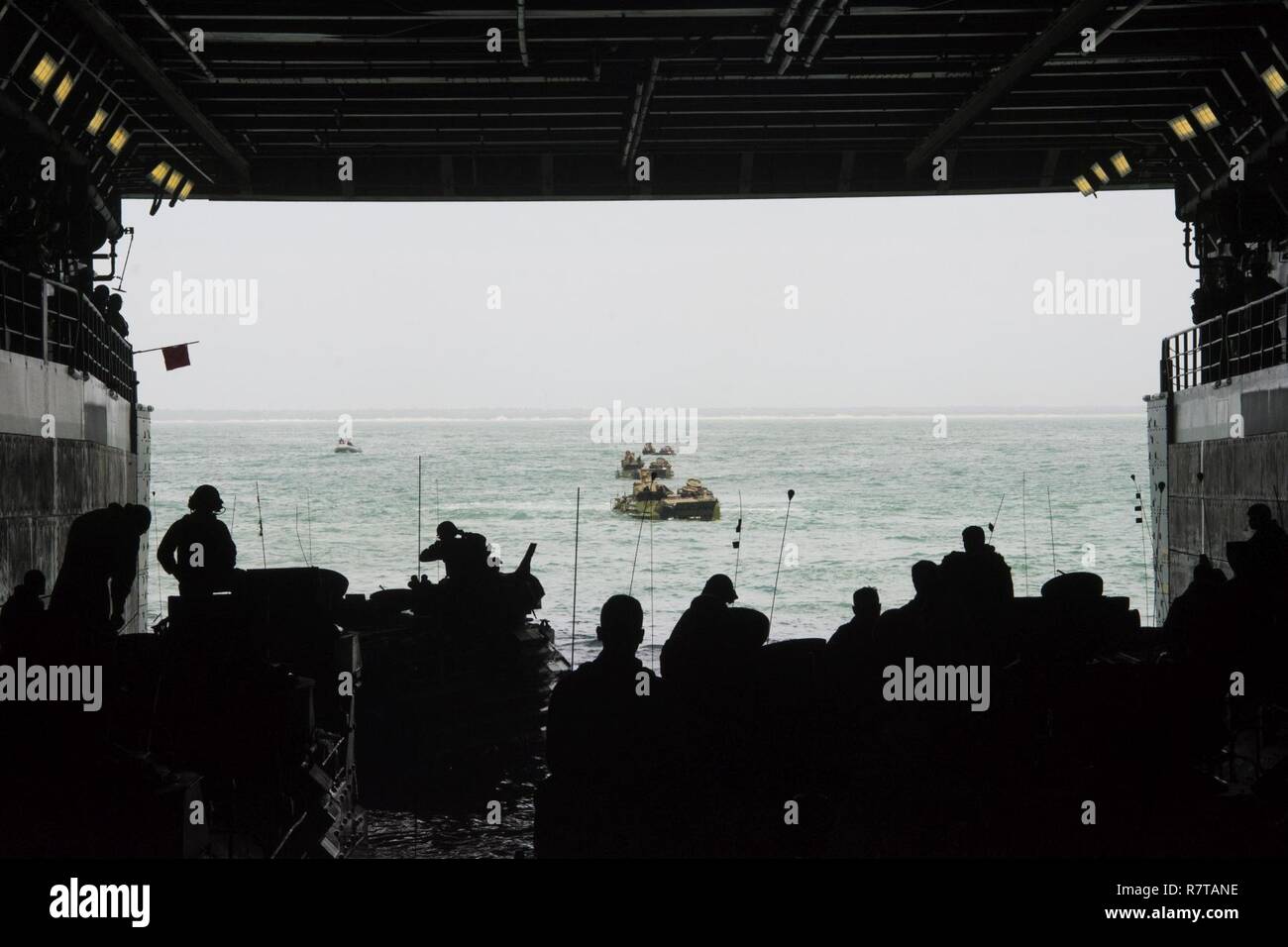 ATLANTIC OCEAN (April 5, 2017) AAV-P7/A1 amphibious assault vehicles ...