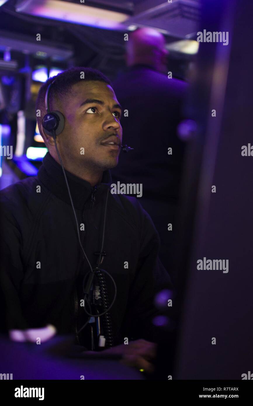 ATLANTIC OCEAN (April 4, 2017) Operations Specialist 3rd Class ...