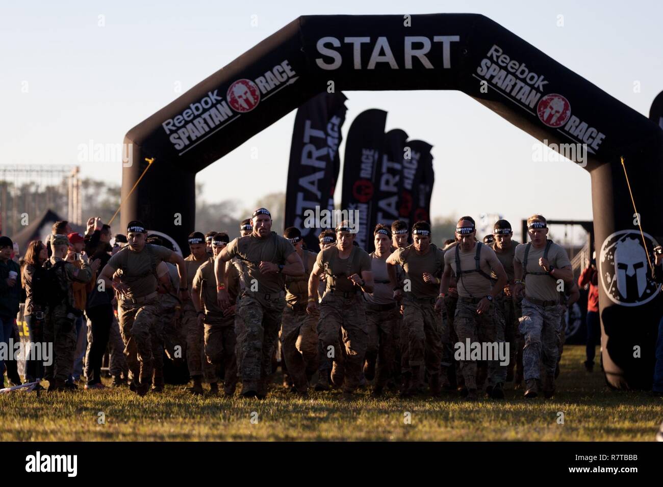 U.S. Army Rangers run during a Spartan Race at the Best Ranger ...