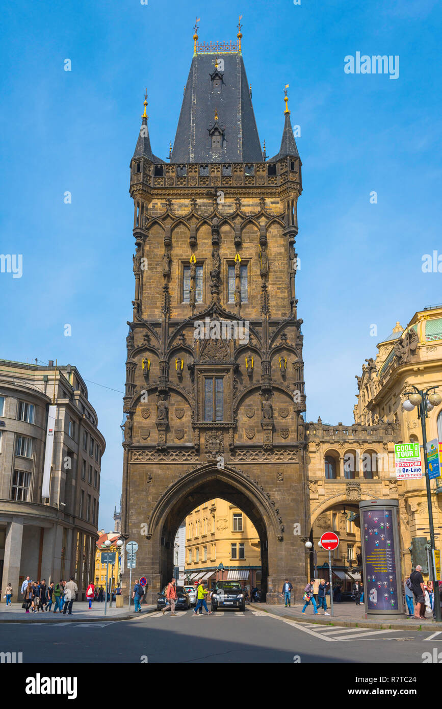 Prague Powder Gate Tower, the medieval Powder Gate Tower dominates ...