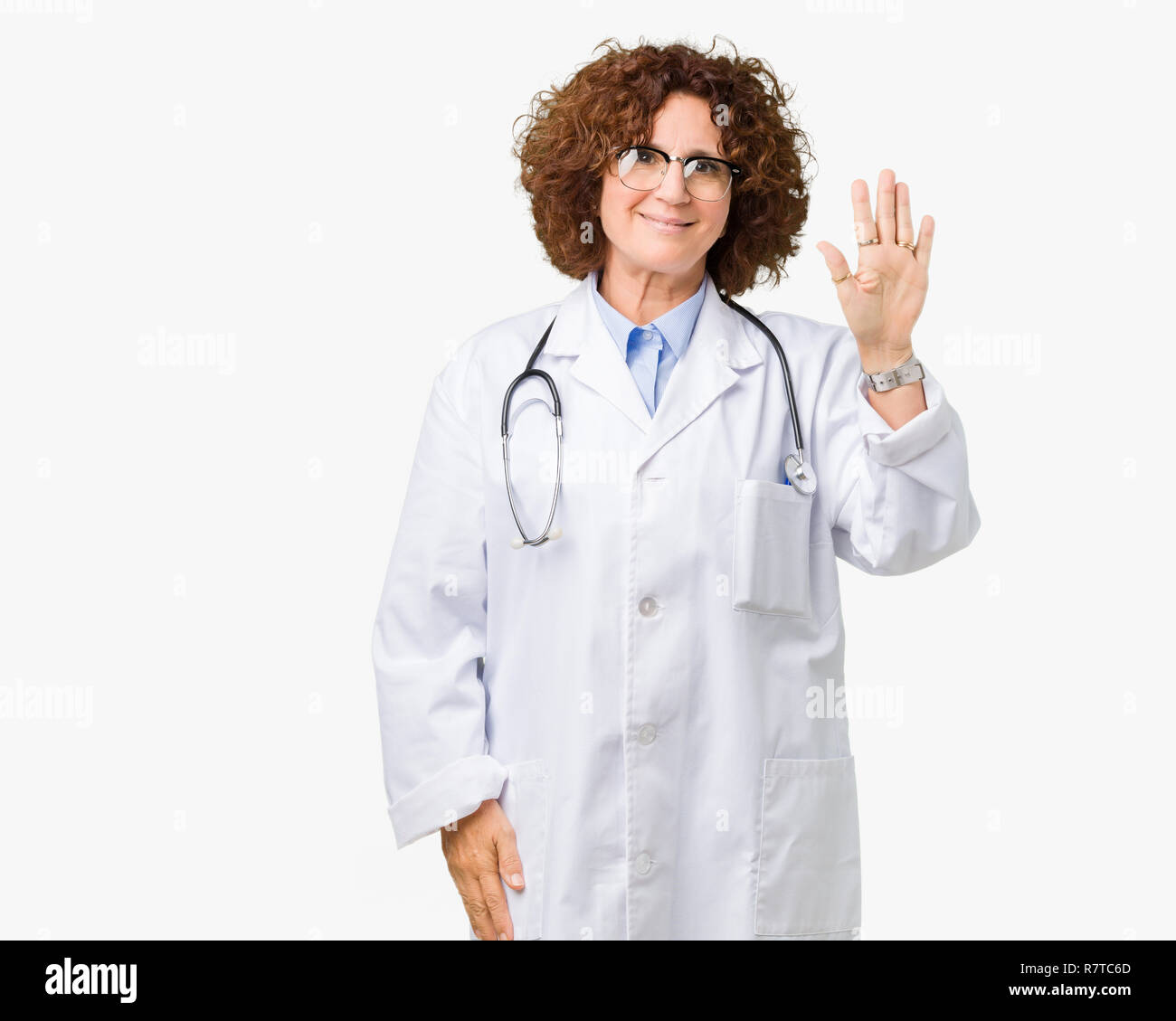 Doctor stethoscope saying hand gesture hi-res stock photography and ...