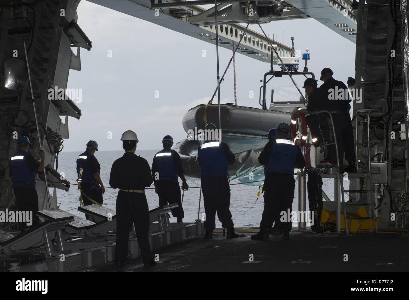 SOUTH CHINA SEA (April 8, 2017) Sailors from crew 203 and crew 204 ...