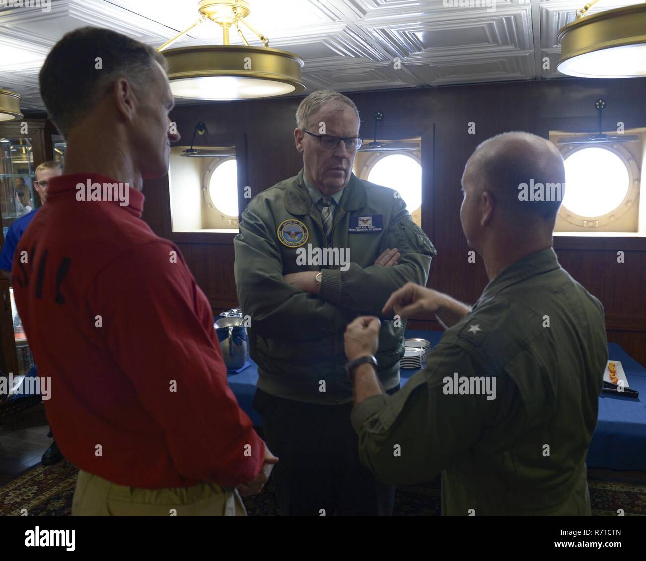 PACIFIC OCEAN (April 4, 2017) Deputy Secretary of Defense Robert Work ...