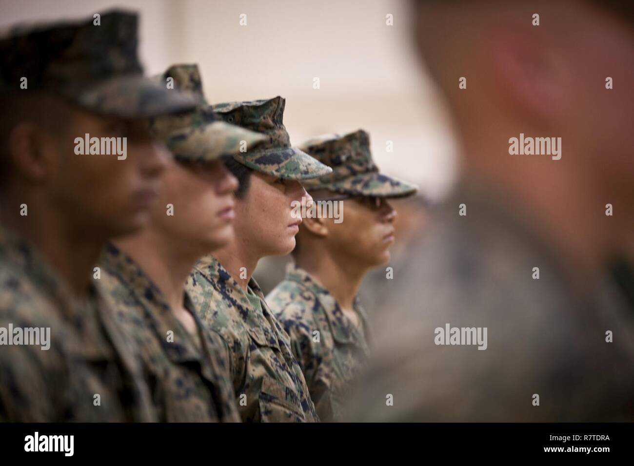 U.S. Marine Corps Pfc. Natalie Price, center, assigned to Charlie ...