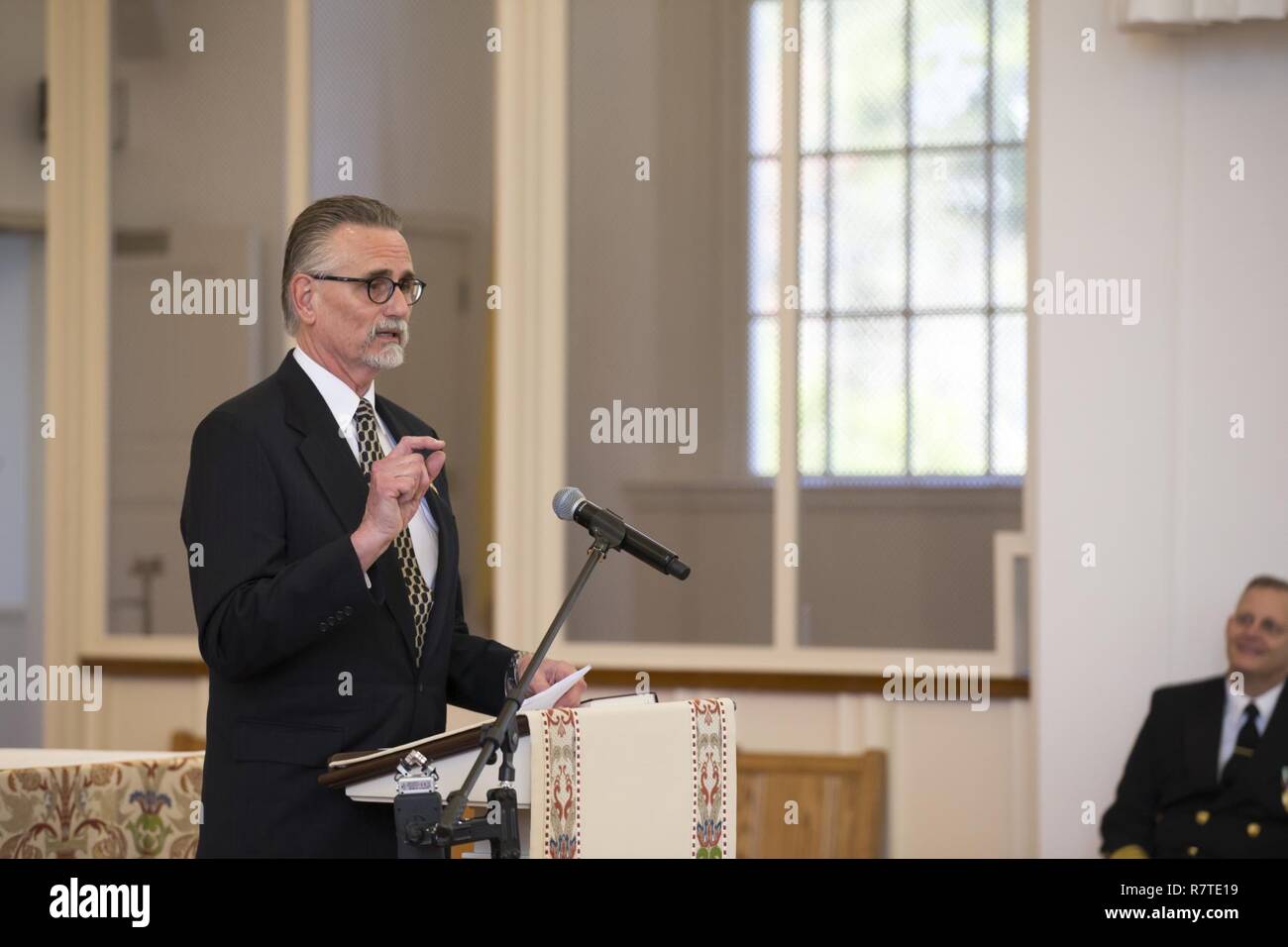 Brian F. Snowden speaks during a memorial service held in honor of his ...