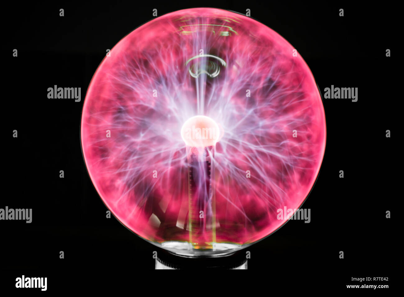 Magic lamp on black background. Energy inside ball Stock Photo - Alamy