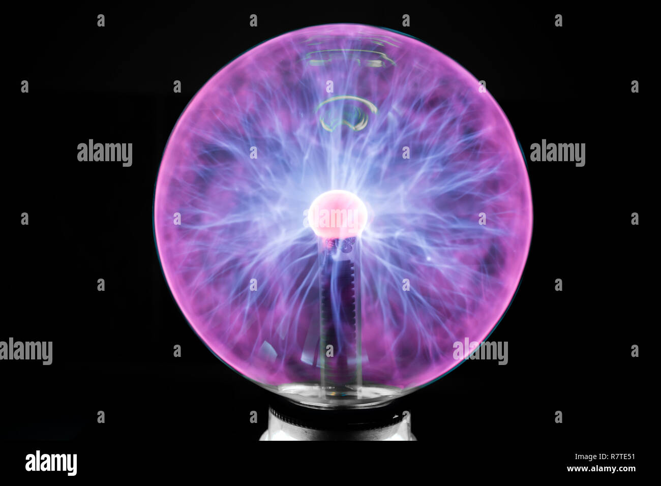 Magic lamp on black background. Energy inside ball Stock Photo - Alamy